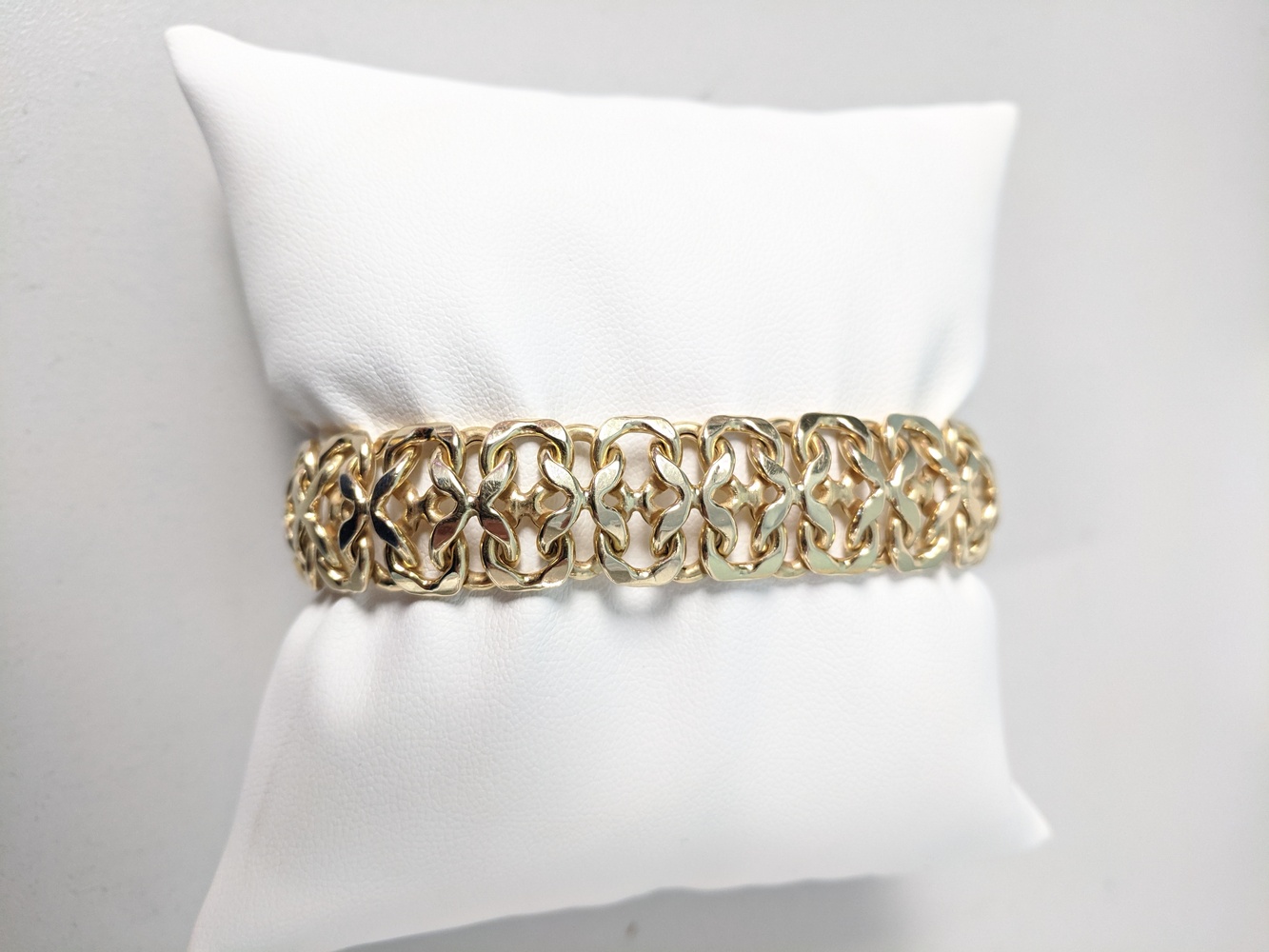14k yellow gold 7.5" Fancy Link Bracelet | Sterling & Knight Jewelry & Pawn