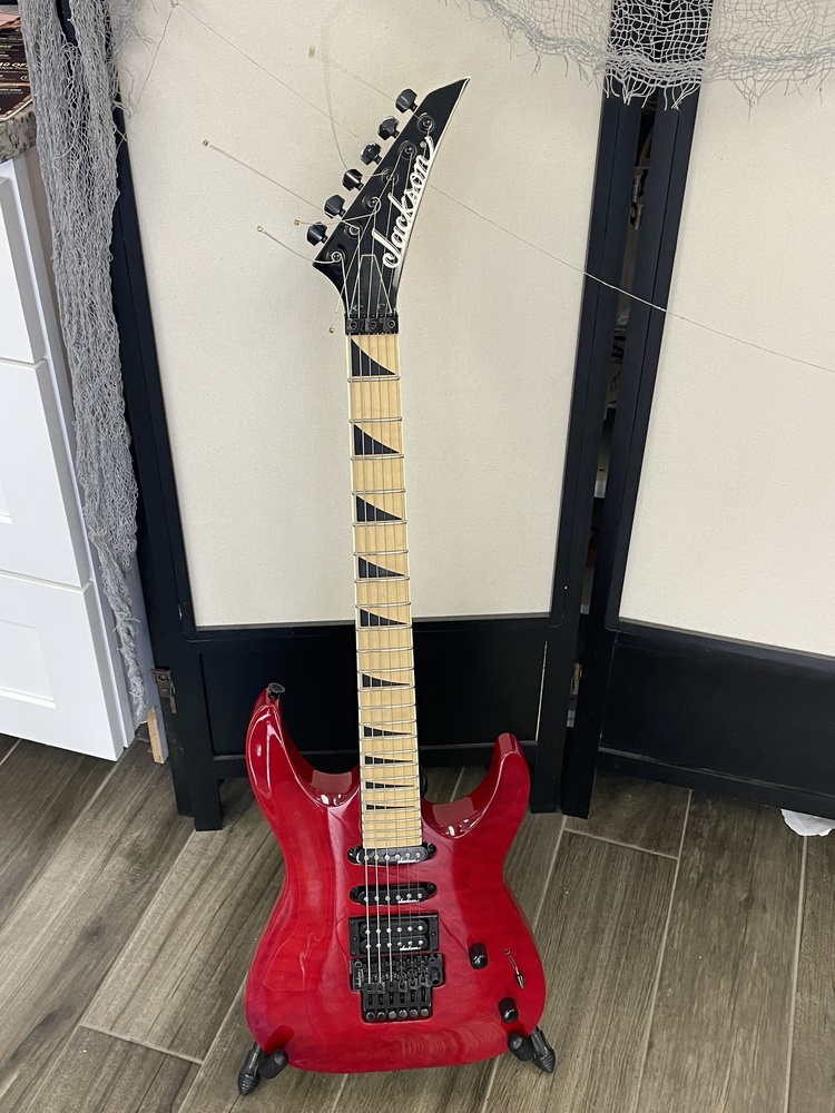 Jackson JS34Q Dinky DKA-M Transparent Red Electric Guitar | Sterling ...