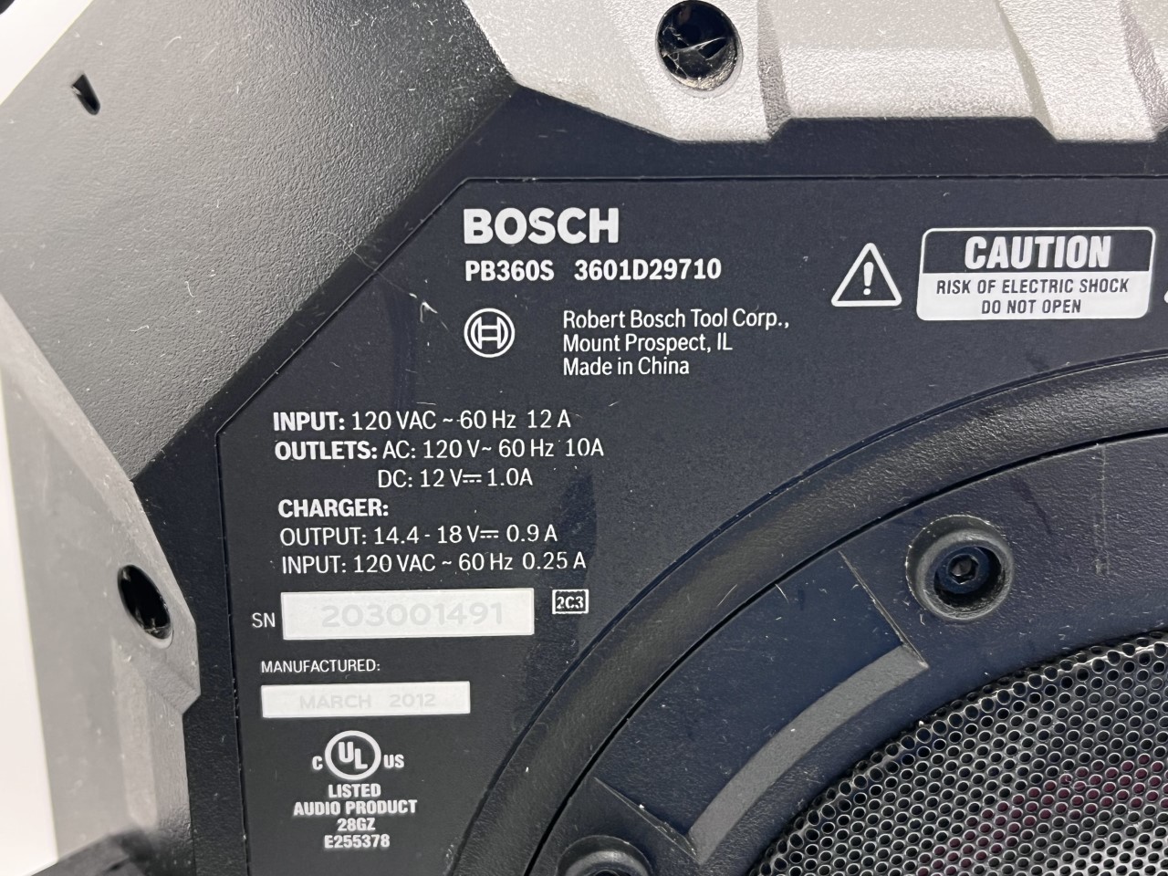 Bosch PB360S 18-Volt Lithium Ion Power Box Jobsite Radio and Charger ...