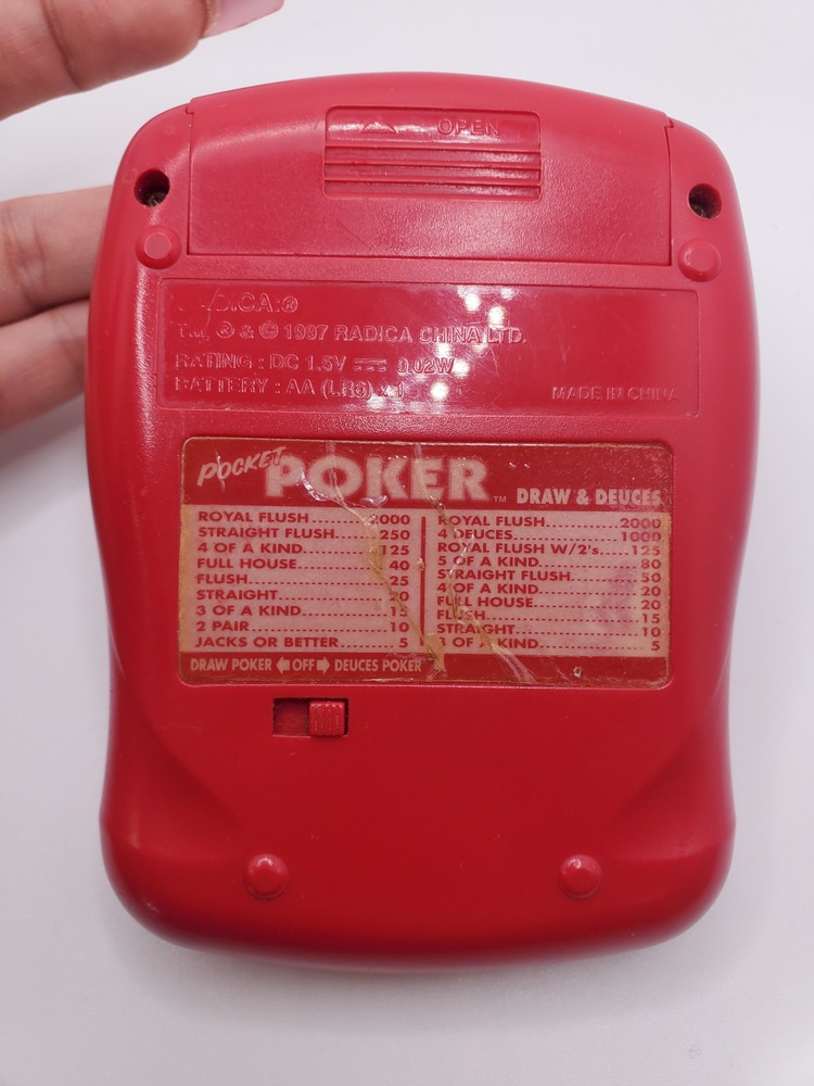 Radica Pocket Poker Draw & Deuces Electronic Handheld Game 1997 | Sterling & Knight Jewelry & Pawn