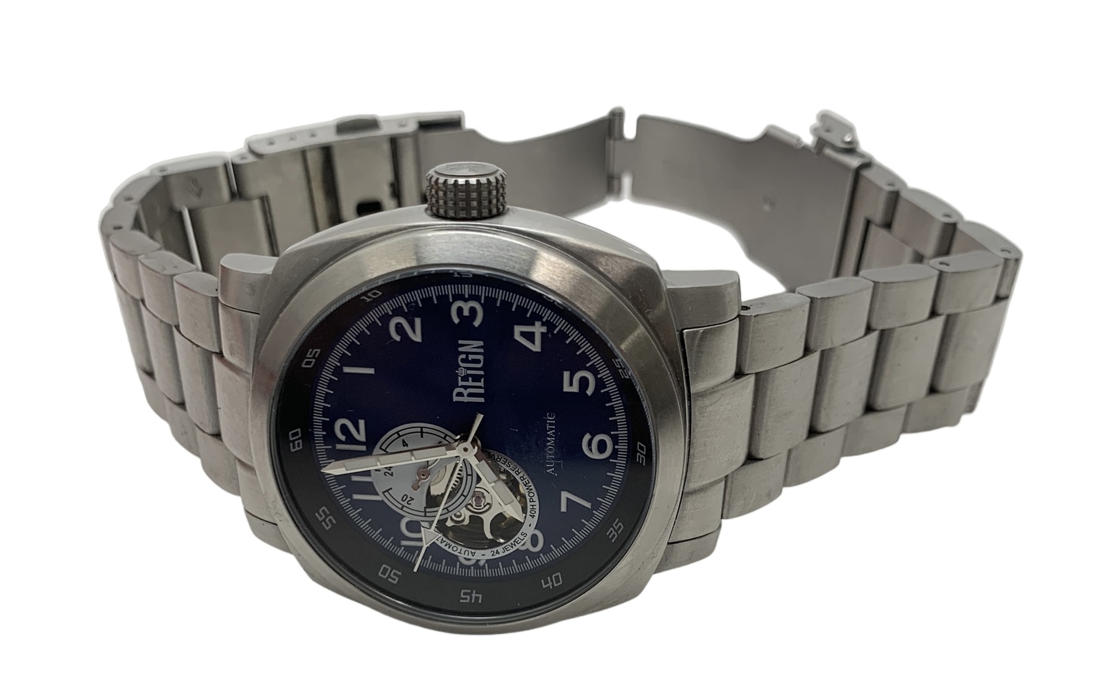 Reign Bauer Automatic Blue Dial Wrist Watch Stainless Steel | Sterling ...