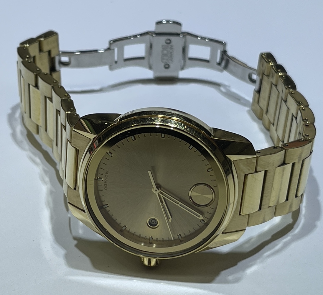 Men's Movado BOLD Verso Gold Ion-Plated Watch 42mm | Sterling & Knight ...