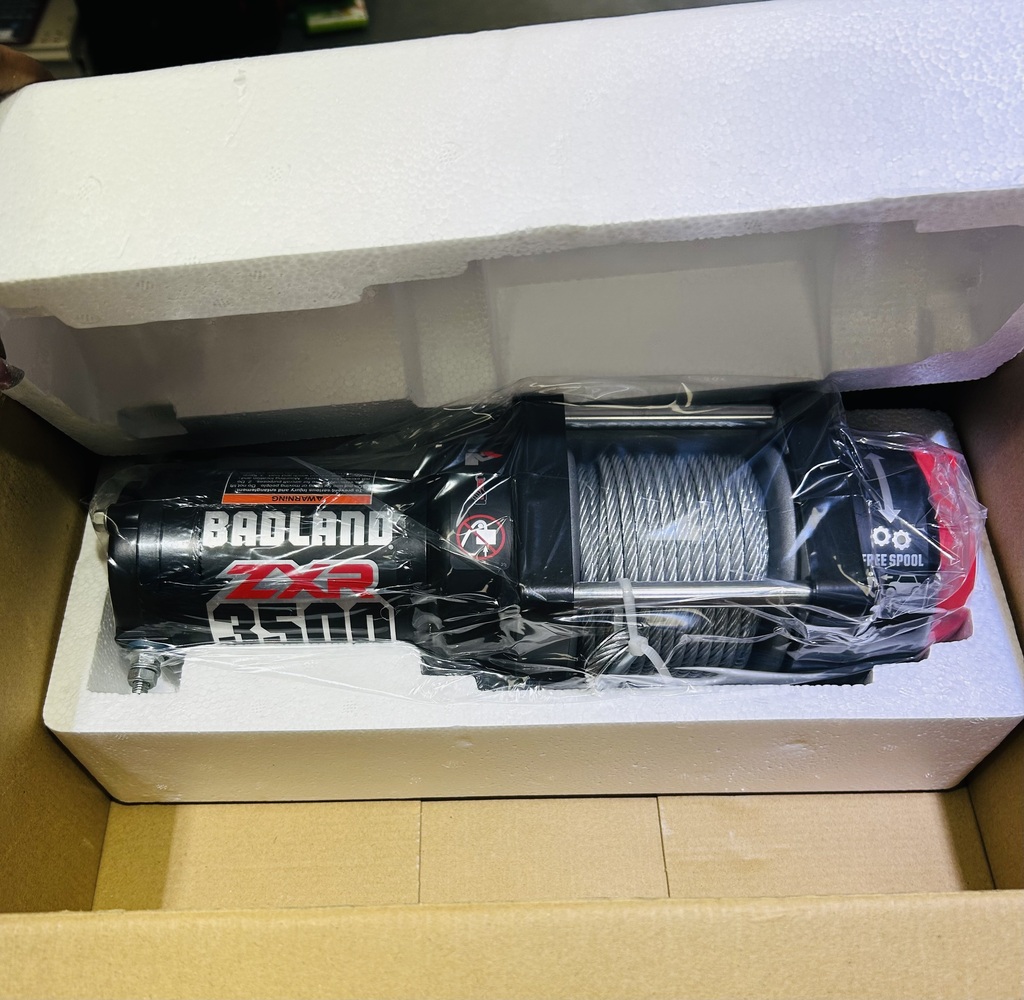 Badland 3500 lb. ATV/Powersport 12V Winch with Automatic Load-Holding ...